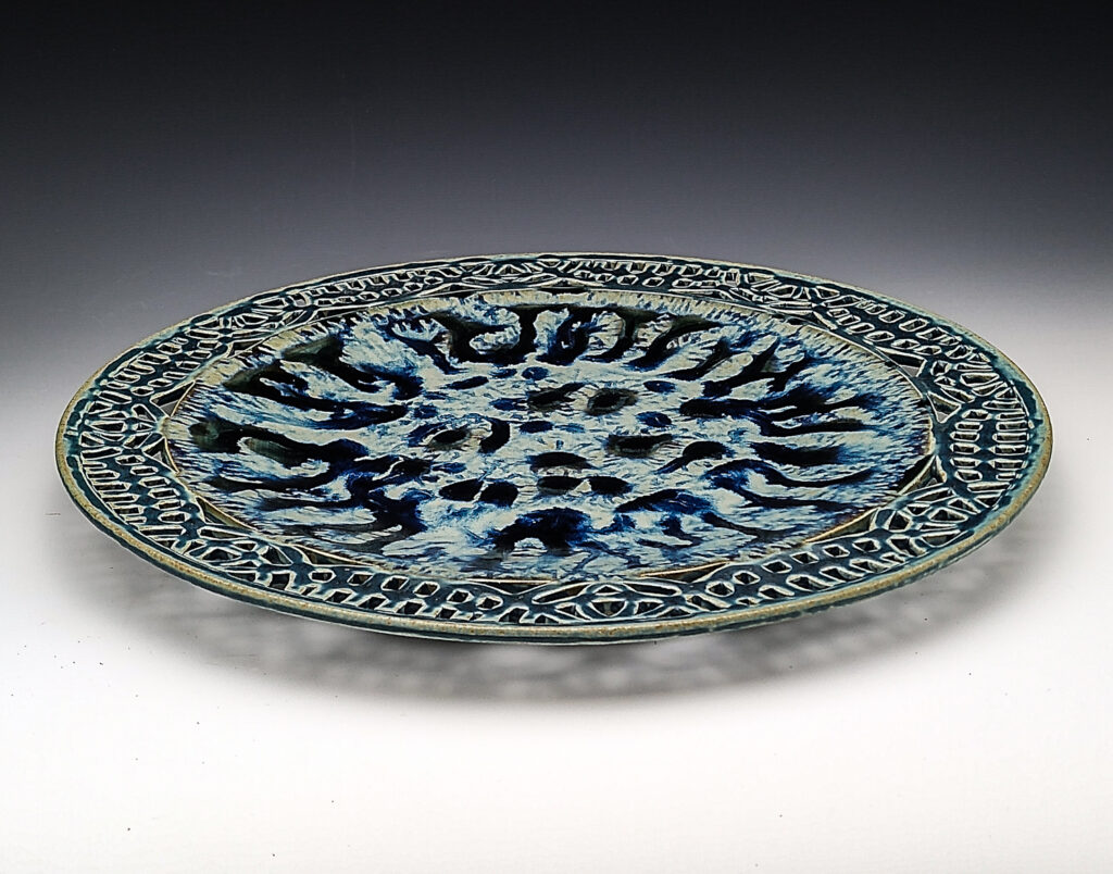 Carved and Pierced Platter by Paul Ray and Frank Neef – Seagrove Potters